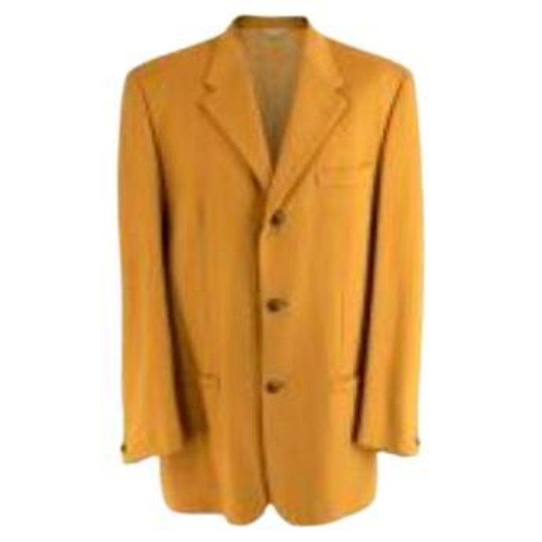 Mustard Yellow Wool Single Breasted Jacket For Sale at 1stDibs