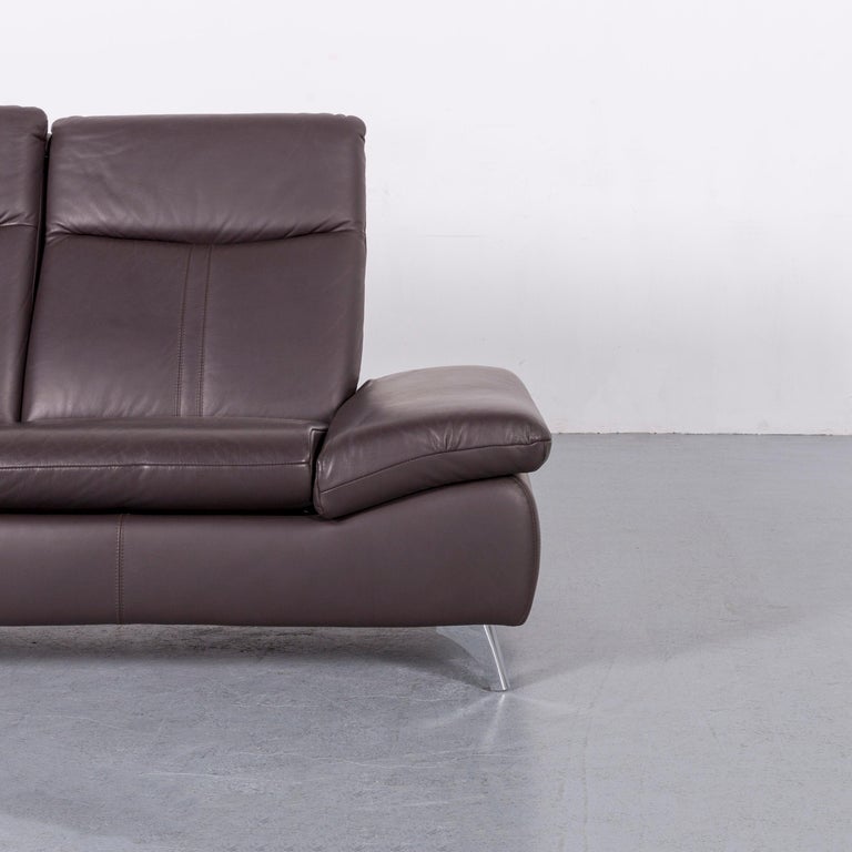 Musterring Leather Sofa Brown Three-Seat Couch For Sale at 1stDibs ...