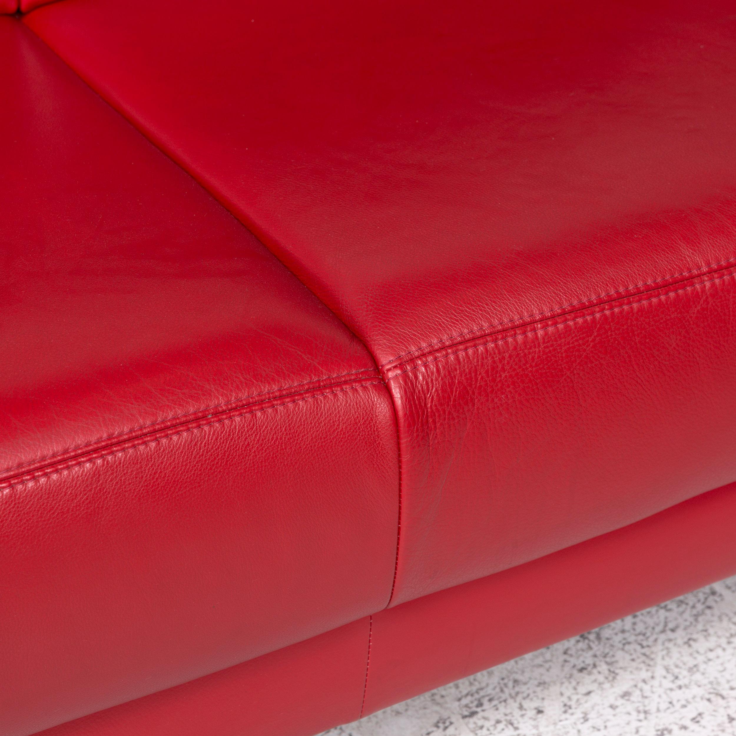 Musterring Leder Ecksofa Rot Sofa Couch For Sale at 1stDibs ...