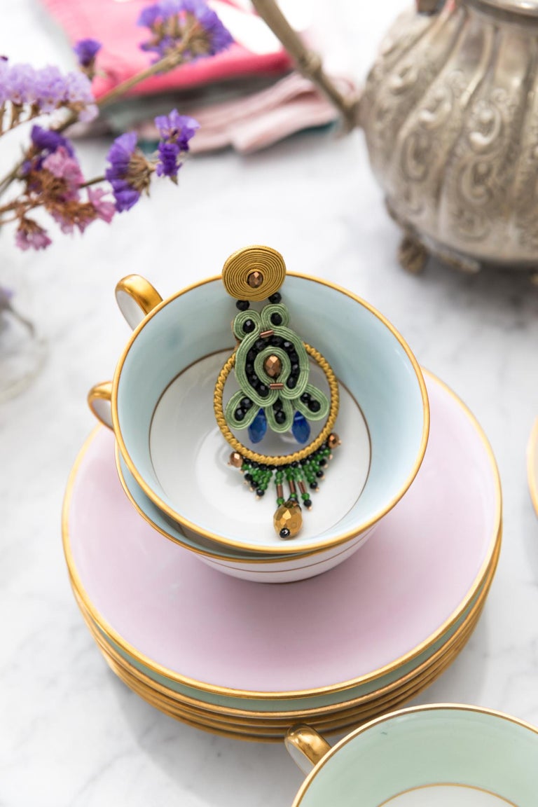 Musula La Patisserie Saint-Honoré Pistache Earrings For Sale at 1stDibs