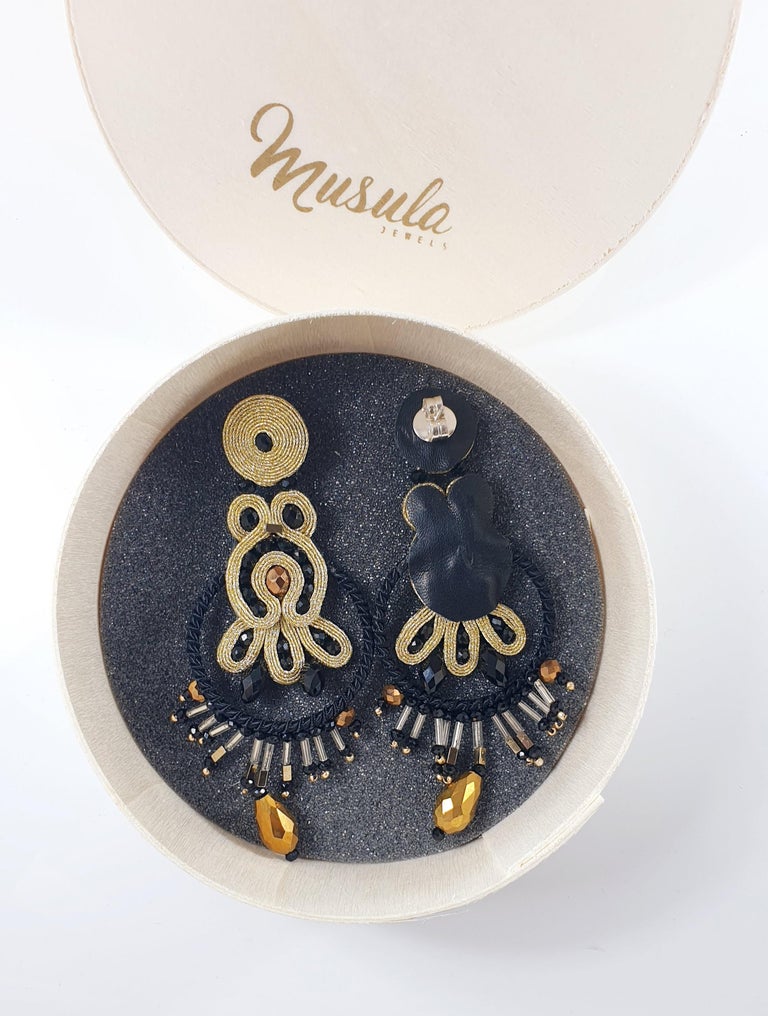 Musula Urban Golden Opera Earrings For Sale at 1stDibs