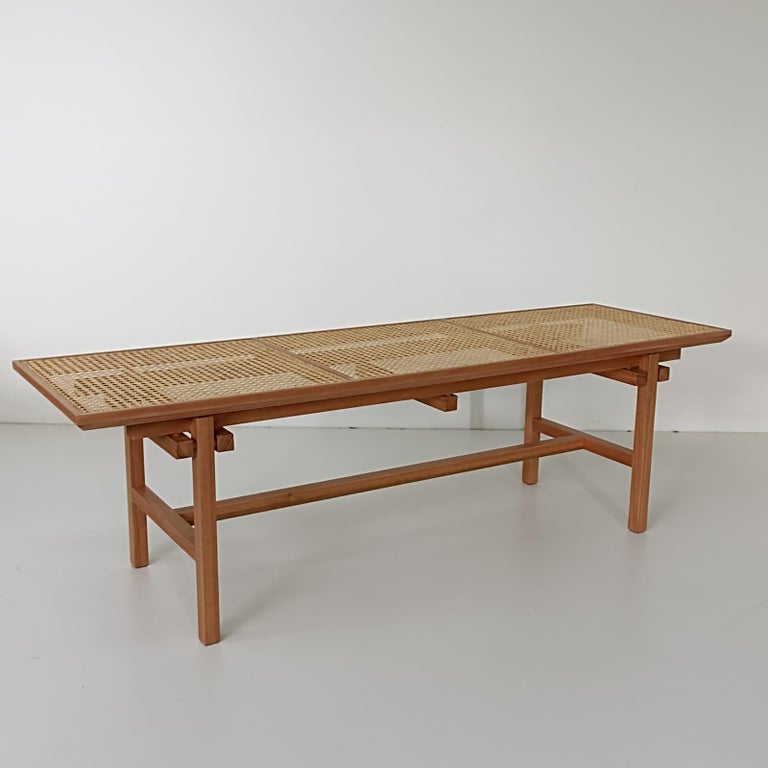 Mute Bench in Tauari Hardwood and Straw, Minimal Style with Japanese ...