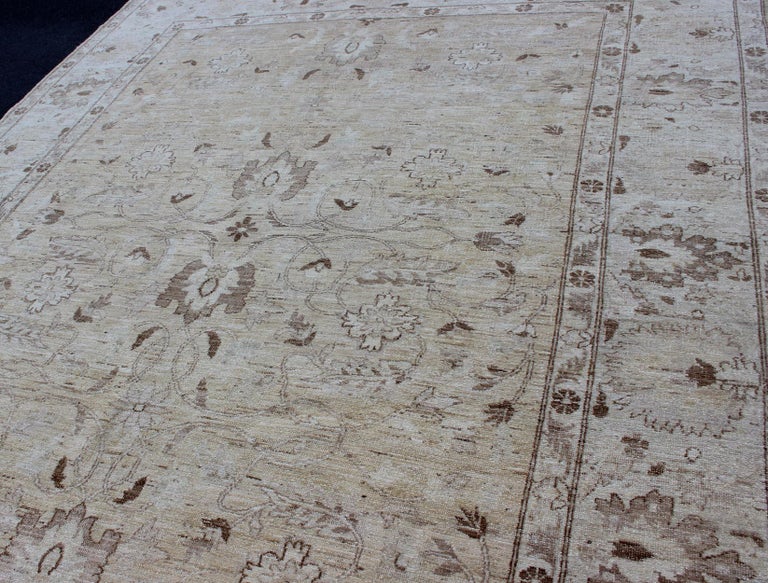 Muted Colors Afghan Rug with All-Over Design and Light Buttery Color ...