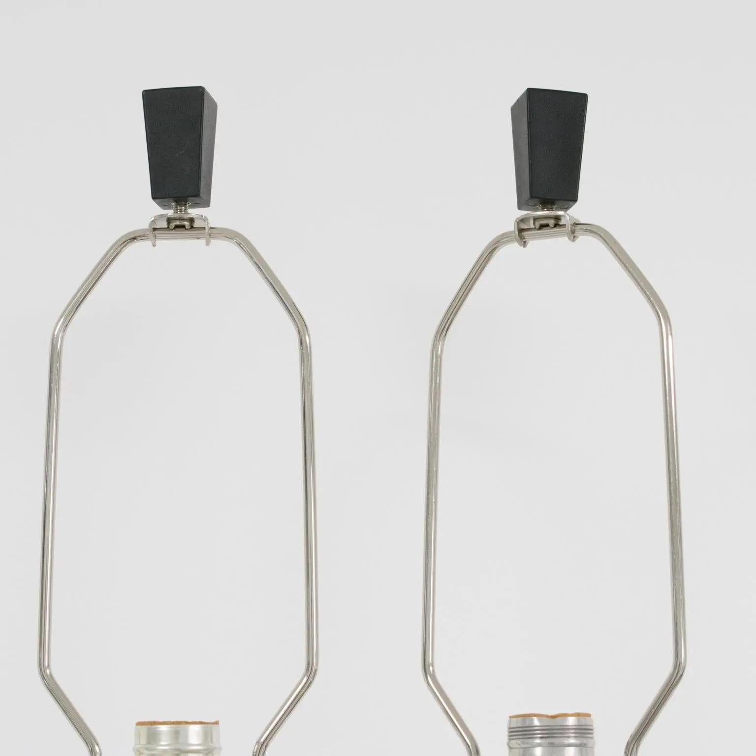 Mutual Sunset Aluminum Table Lamp, a pair, 1960s For Sale at 1stDibs