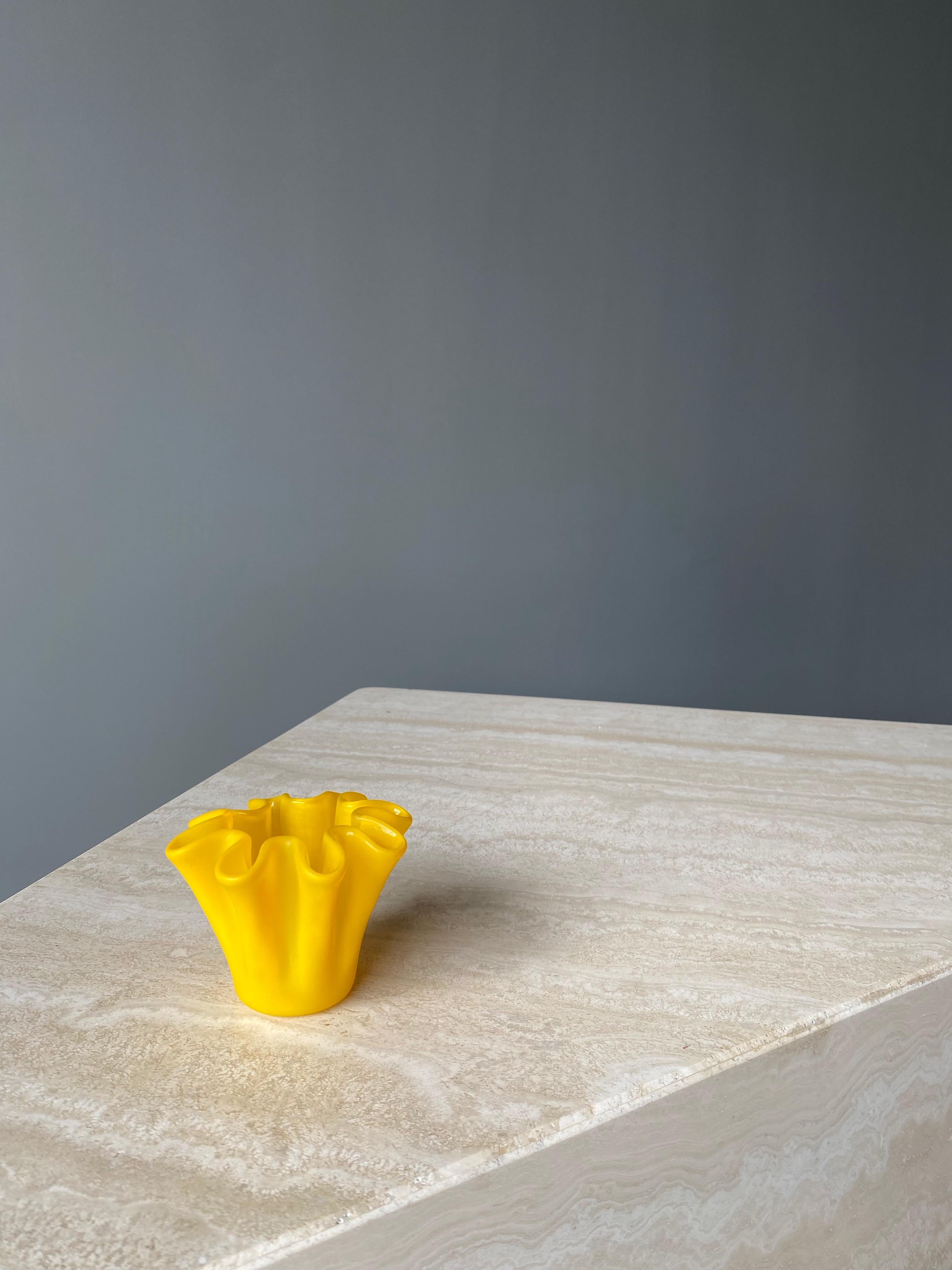 Muurla Folded Glass Handkerchief Vase, Finland, 1970s For Sale at 1stDibs