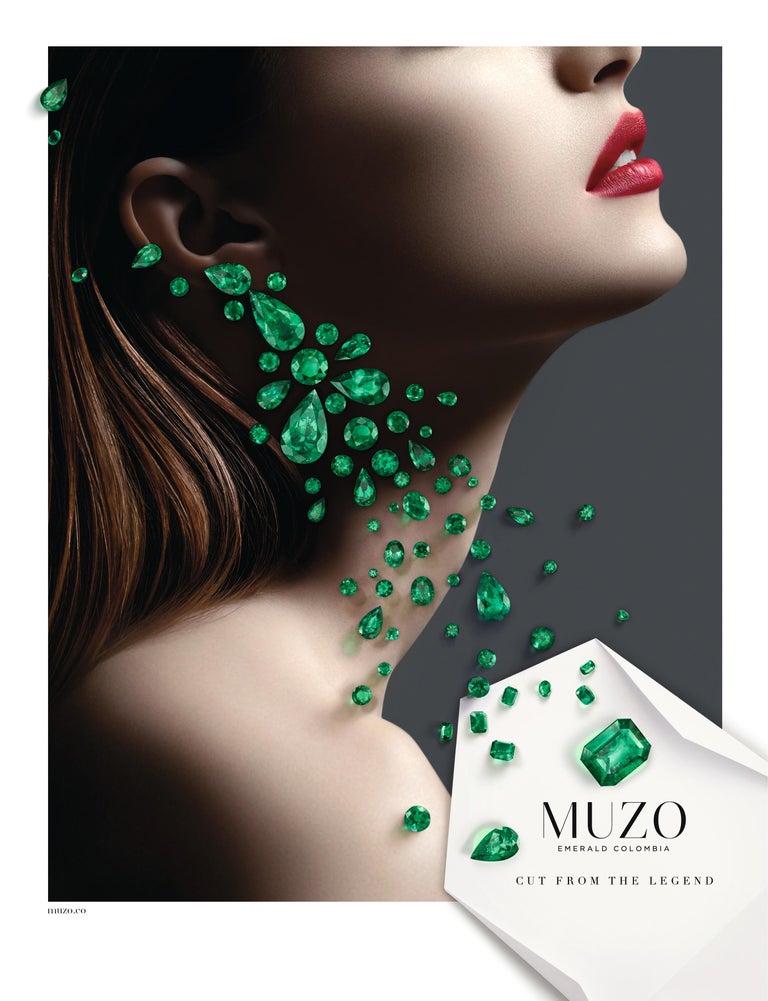 Muzo Emerald Colombia Emerald 18K White Gold Chandelier Earrings For ...