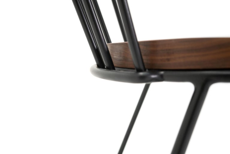 Mw Chair 01 Retro Inspired Chair in Shaped Walnut and Solid Steel Frame ...