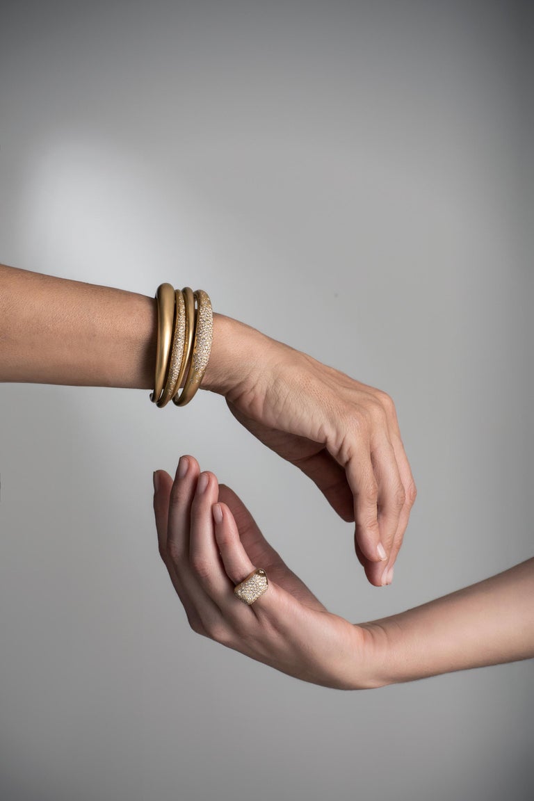 'My Muse' Urban Pure Thick Cuff handcrafted in 18K Matte Hand-Brushed ...