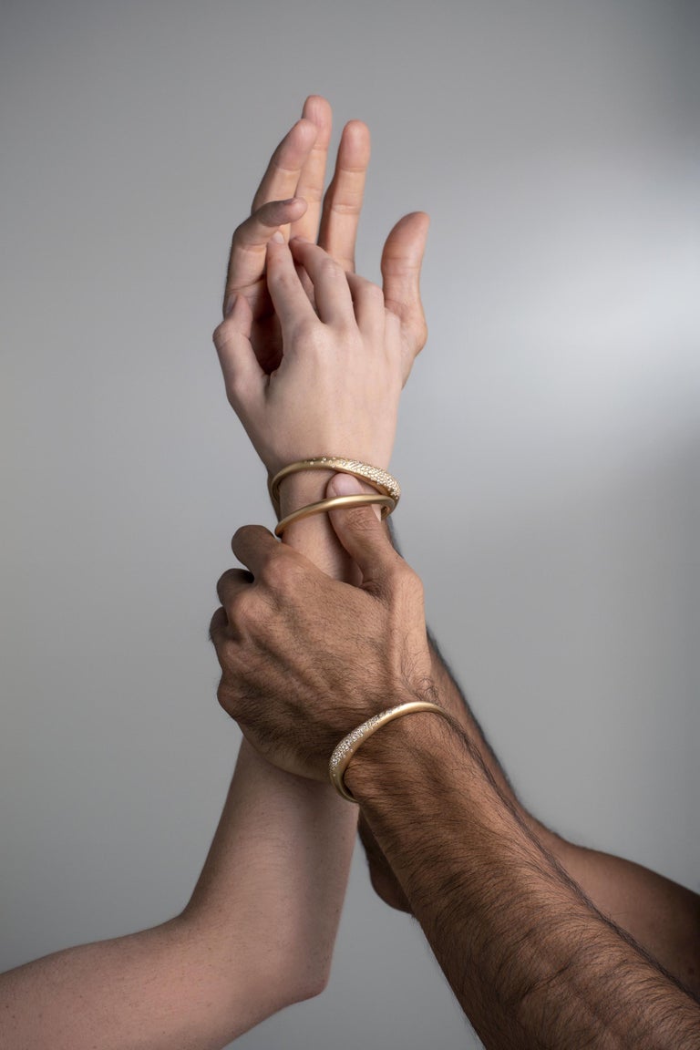 'My Muse' Urban Thin Winter Cuff in 18K Gold and 1.55CT of Champagne ...