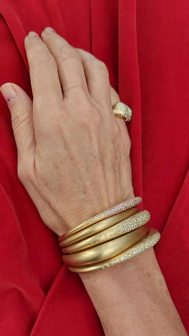 'My Muse' Urban Thin Winter Cuff in 18K Gold and 1.55CT of Champagne ...