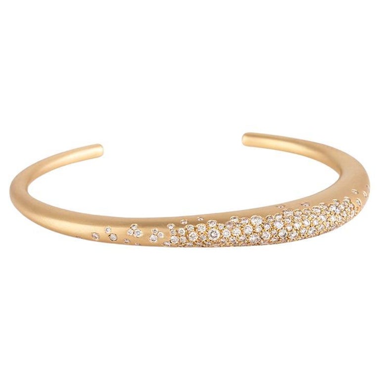 'My Muse' Urban Thin Winter Cuff in 18K Gold and 1.55CT of Champagne ...