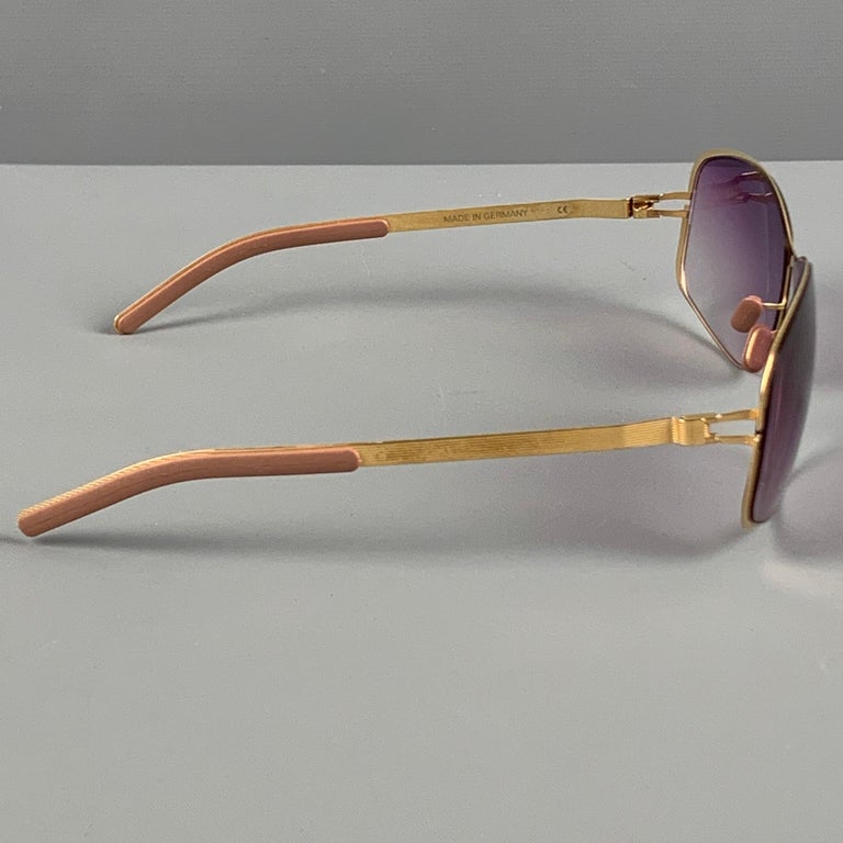 MYKITA Gold Pink Metal Elodie Sunglasses For Sale at 1stDibs