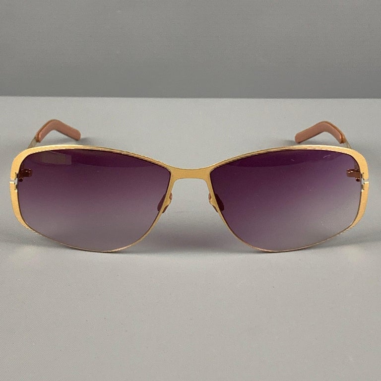 MYKITA Gold Pink Metal Elodie Sunglasses For Sale at 1stDibs