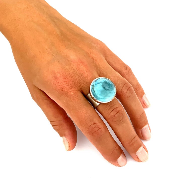 Georg Spreng - My Medallion Ring Platinum 950 Round Blue Aquamarine ...