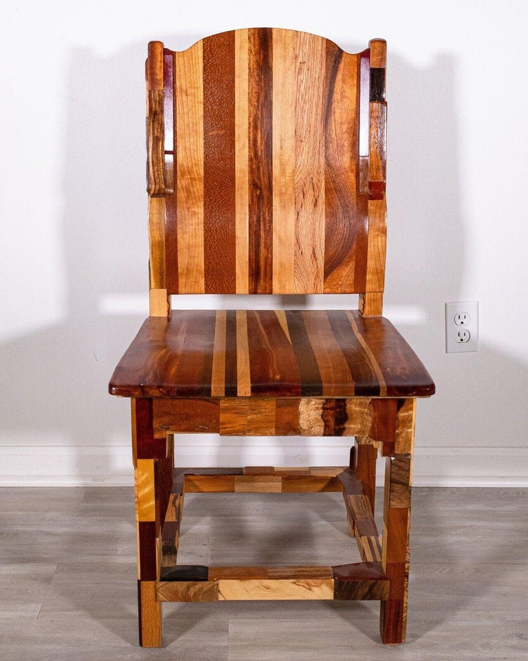 Myriad of Assorted Wood Custom Studio High Back Chair Signed by Artist ...