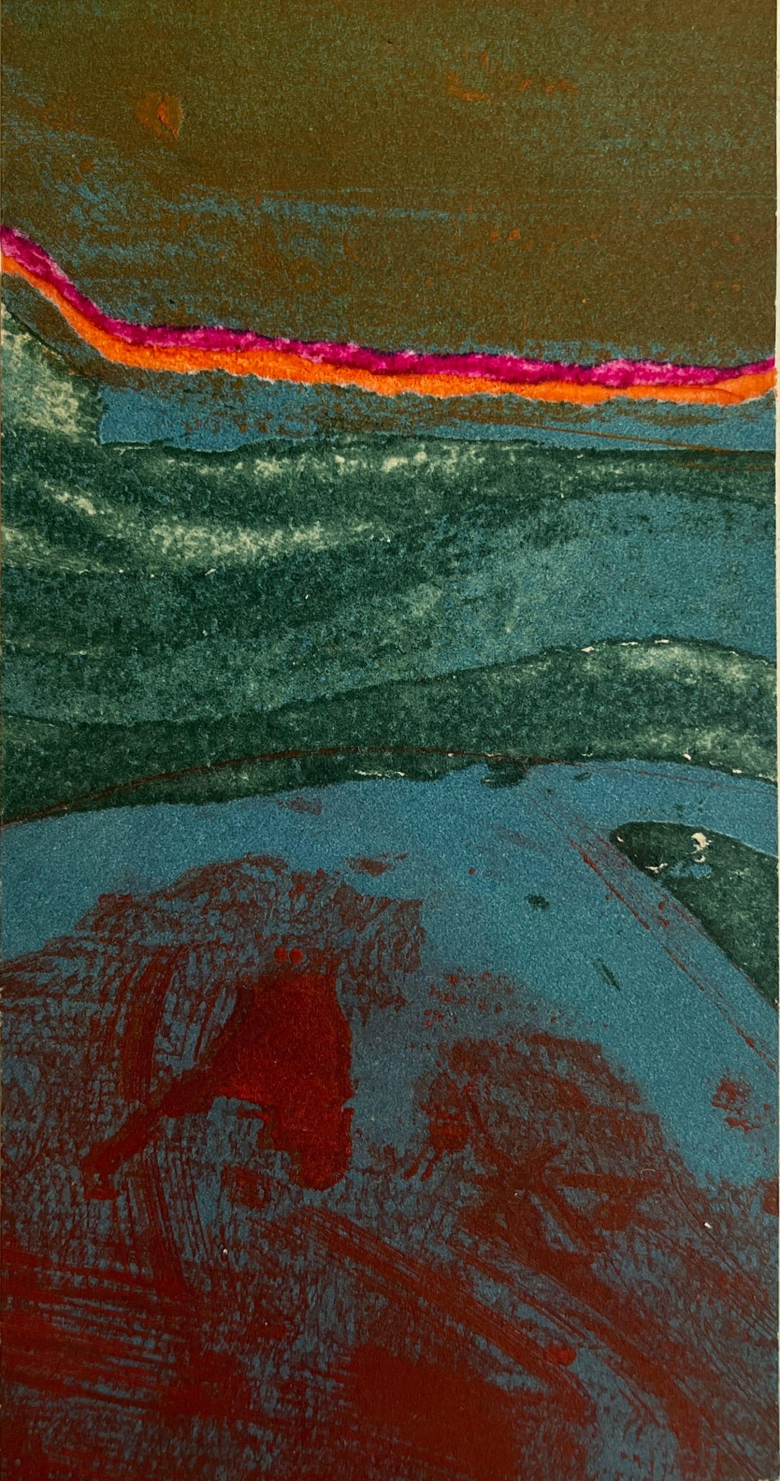 Myril Adler - 1960s Blue and Yellow II Collage Intaglio Etching NY ...