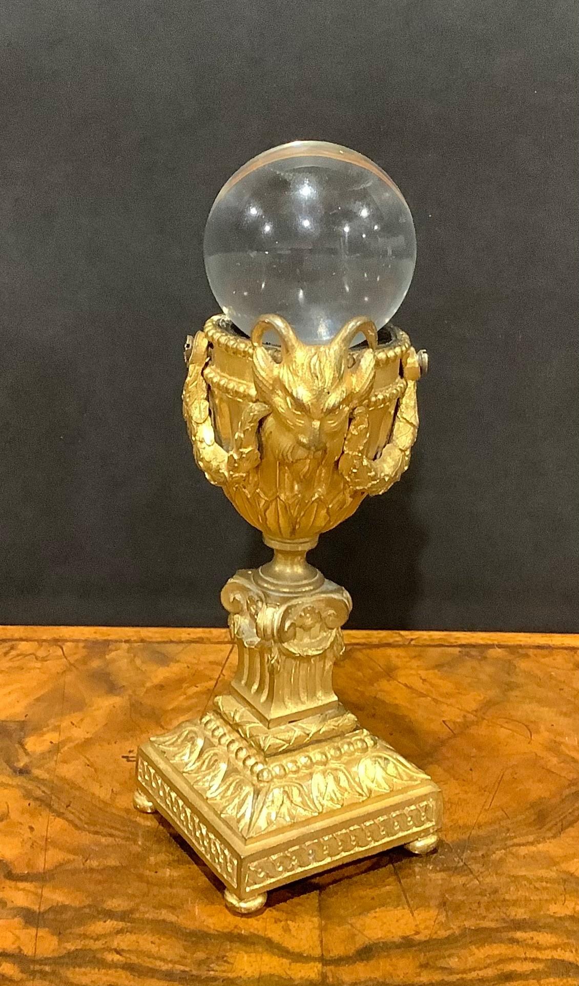 Mysticism and Occult - Victorian French Neoclassical Crystal Ball with ...