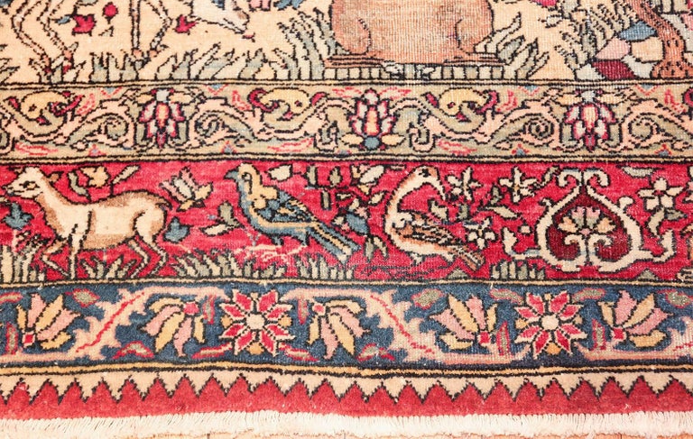 Mythical Antique Tree of Life Design Persian Tehran Rug. Size: 10' 8" x ...