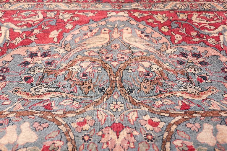 Mythical Antique Tree of Life Design Persian Tehran Rug. Size: 10' 8" x ...