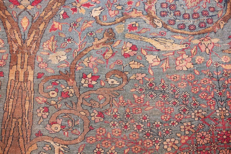Mythical Antique Tree of Life Design Persian Tehran Rug. Size: 10' 8" x ...