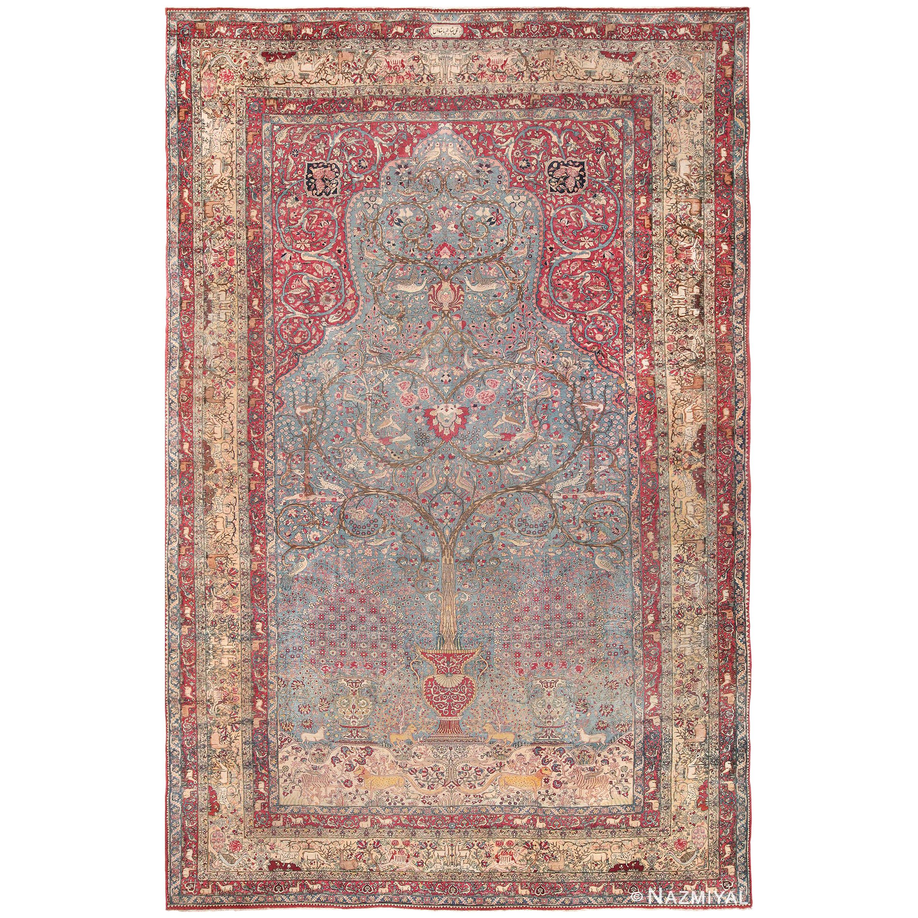 Antique Persian Shiraz Rug with Tree of Life Design For Sale at 1stDibs