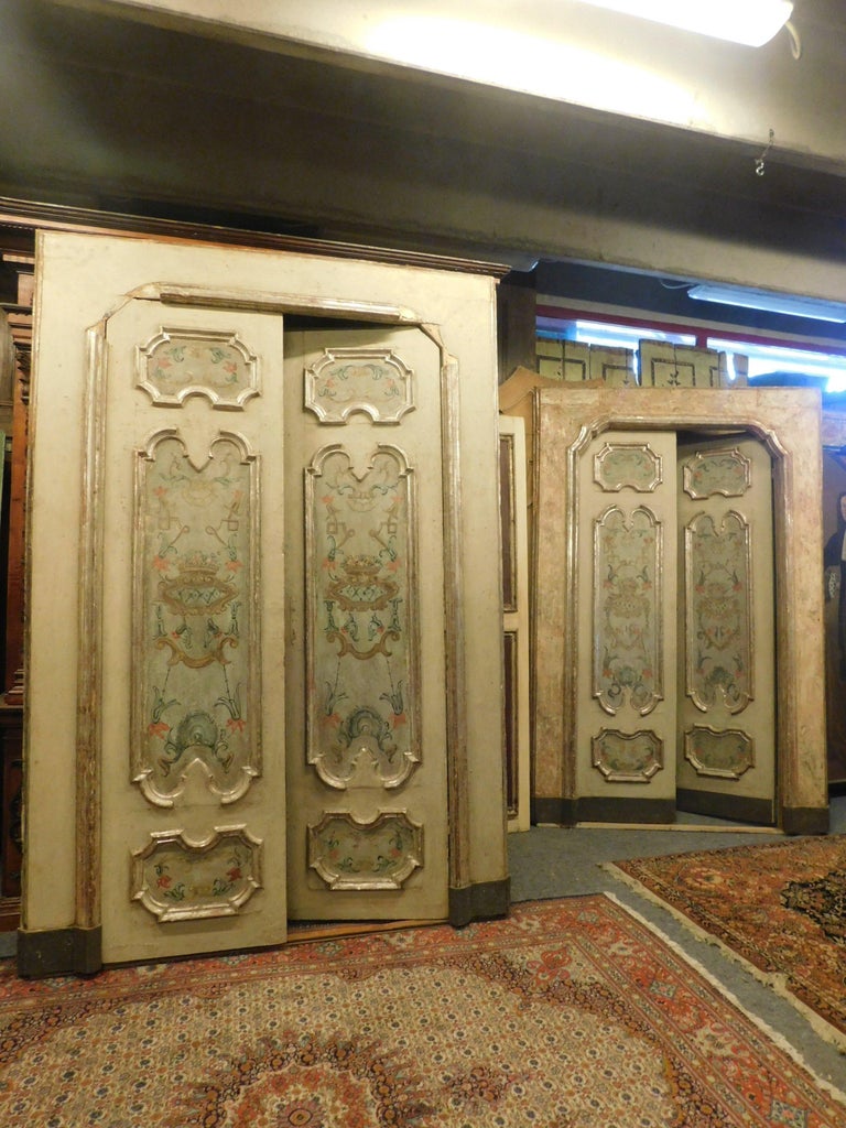 N.2 Set Important Antique Neapolitan Lacquered Doors, Richly Painted ...