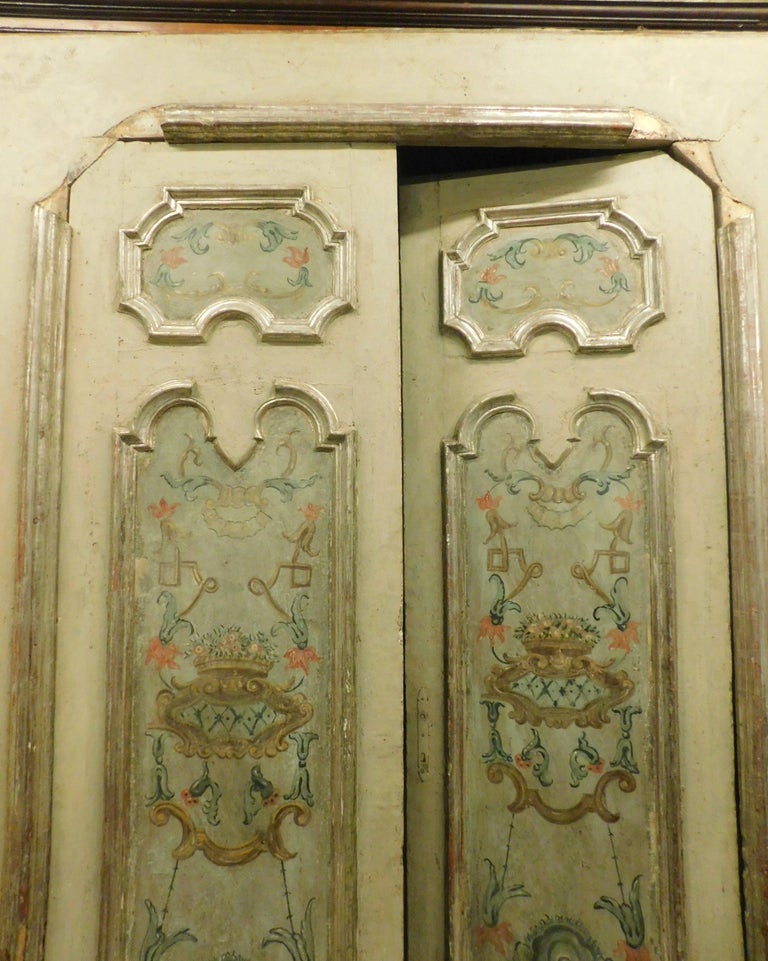 N.2 Set Important Antique Neapolitan Lacquered Doors, Richly Painted ...