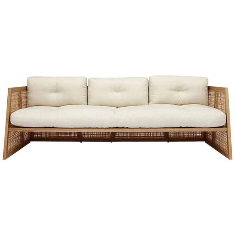 Nada Debs Summerland Terraza Sofa, Ashwood, Straw, Fabric, Midcentury ...
