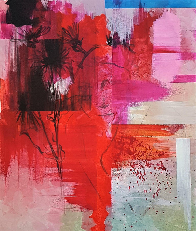 Nadia NL - Blue Line, Painting, Acrylic on Canvas For Sale at 1stDibs