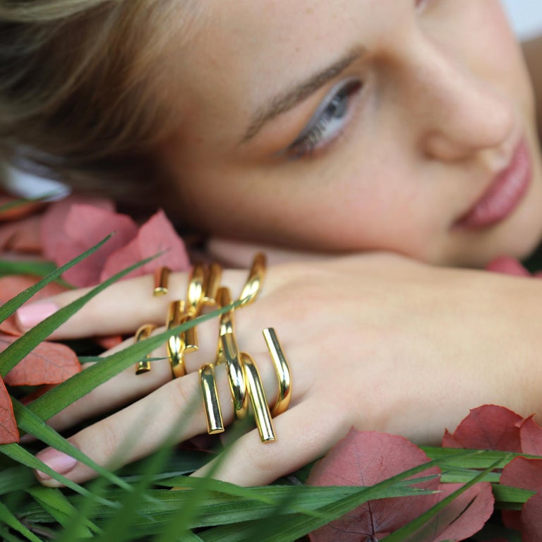 NADINE - 14k Gold Plated Stackable Ring For Sale at 1stDibs