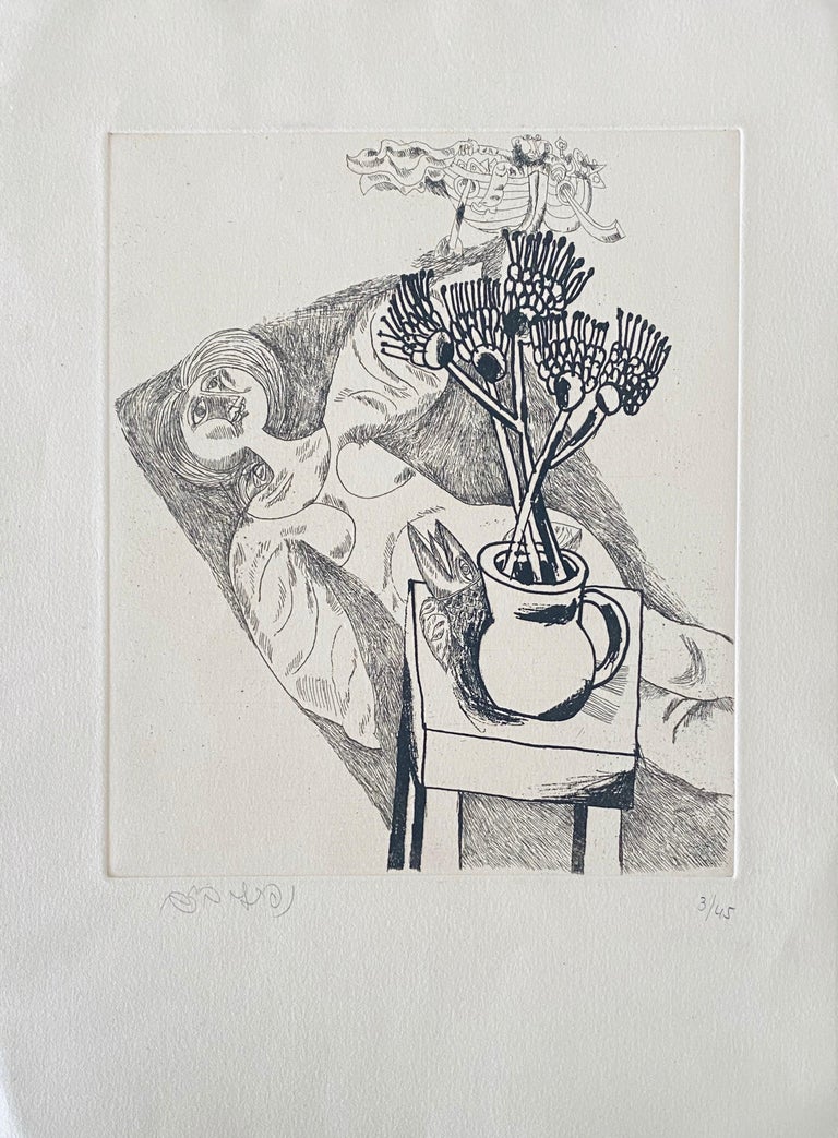 Naftali Bezem - Israeli Judaica Etching Print Bezem For Sale at 1stDibs ...