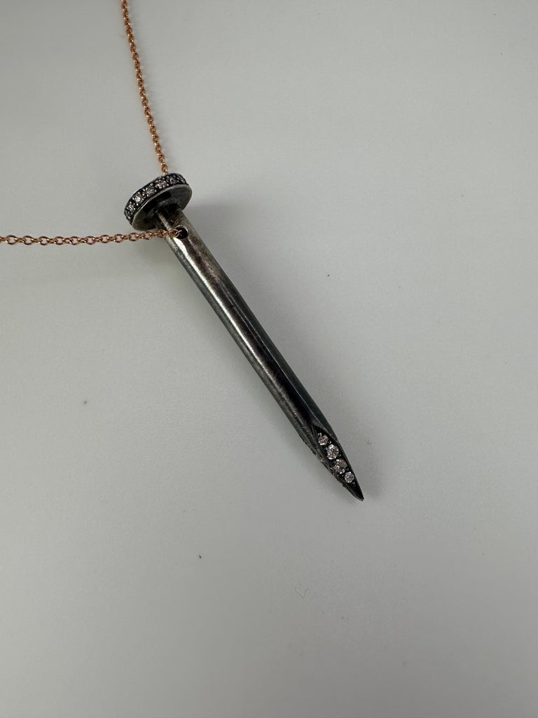 Nail Pendant Necklace 18kt Gold Extraordinary Unisex Necklace Modern ...