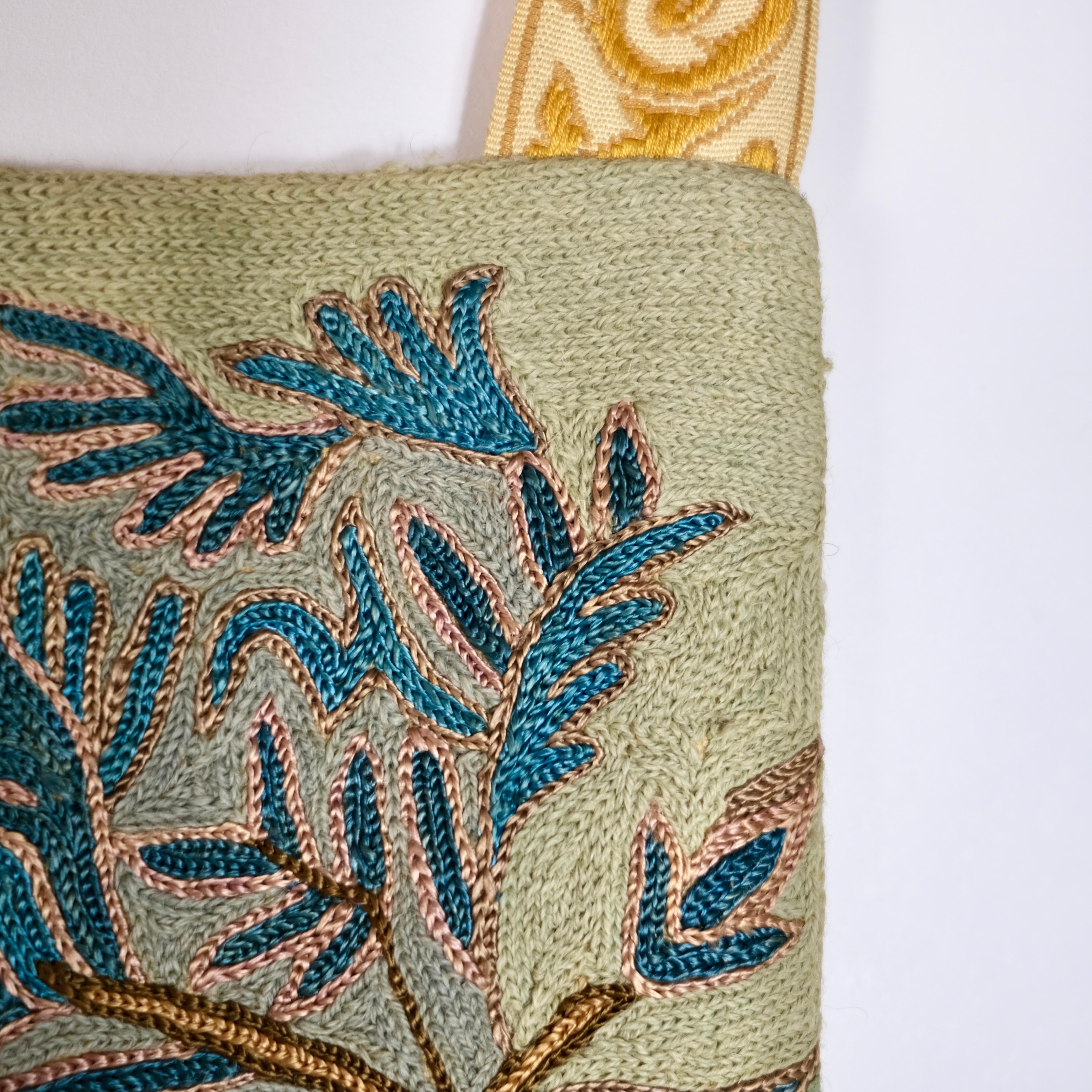 Naive art style silk chain stitch tapestry, 1920-1940, France For Sale ...