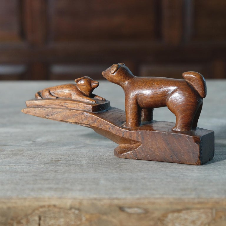 Naive Folk Art Carving, Primitive, Dog and Puppy, Eary 19th Century ...