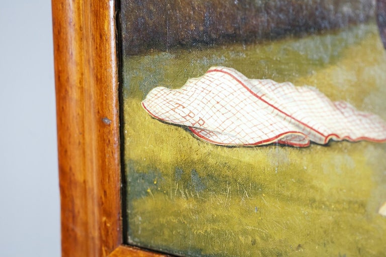 Naive Oil on Canvas Horse Portrait with Tattersalls or Newmarket Rug at ...