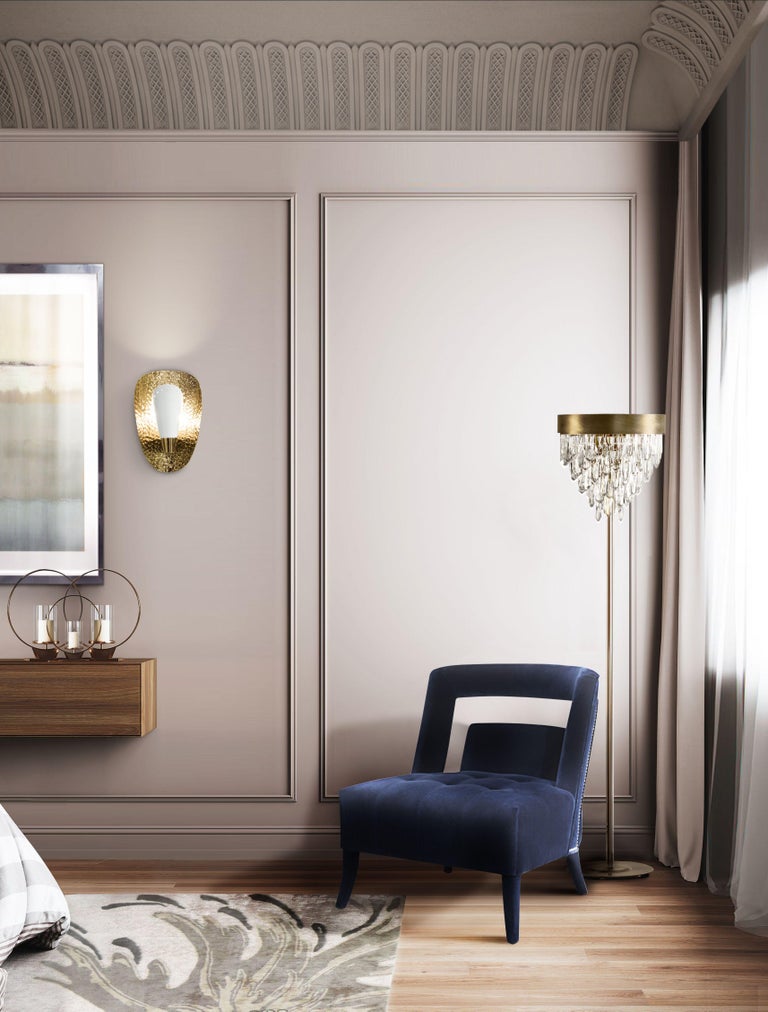 Naj Armchair in Cotton Velvet and Fully Upholstered Legs For Sale at ...