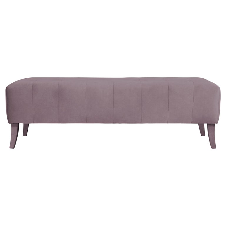 Modern Naj Bench in Cotton Velvet and Fully Upholstered Legs by Brabbu ...