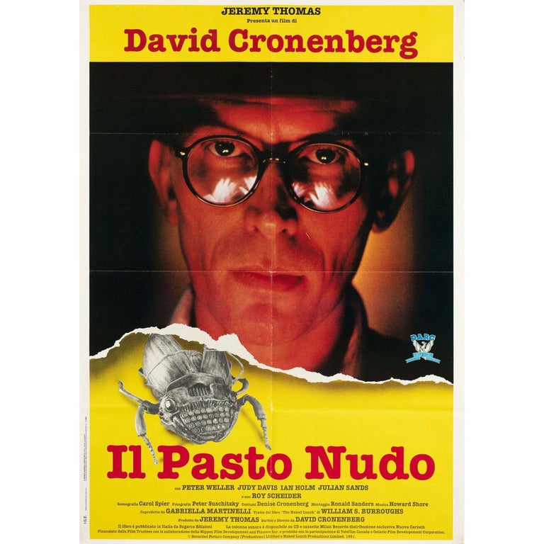 Naked Lunch 1992 Italian Due Fogli Film Poster For Sale at 1stDibs