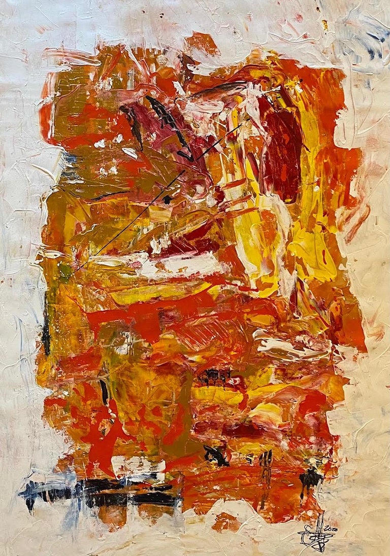 Nan Van Ryzin - 'Brahms' Large Abstract Painting mixed Media ...