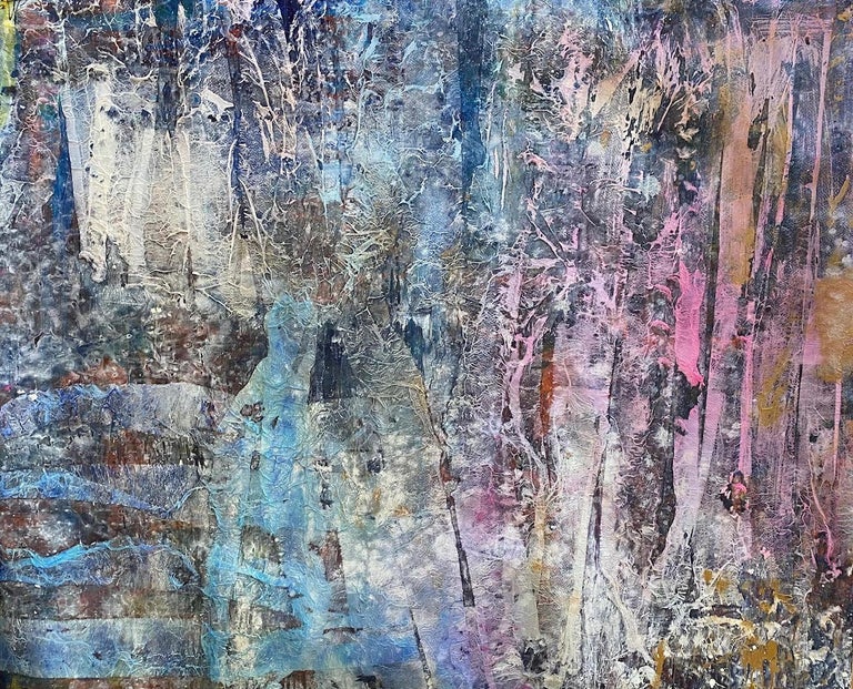 Nan Van Ryzin - "Winter Season" Mixed Media Large Contemporary Abstract ...