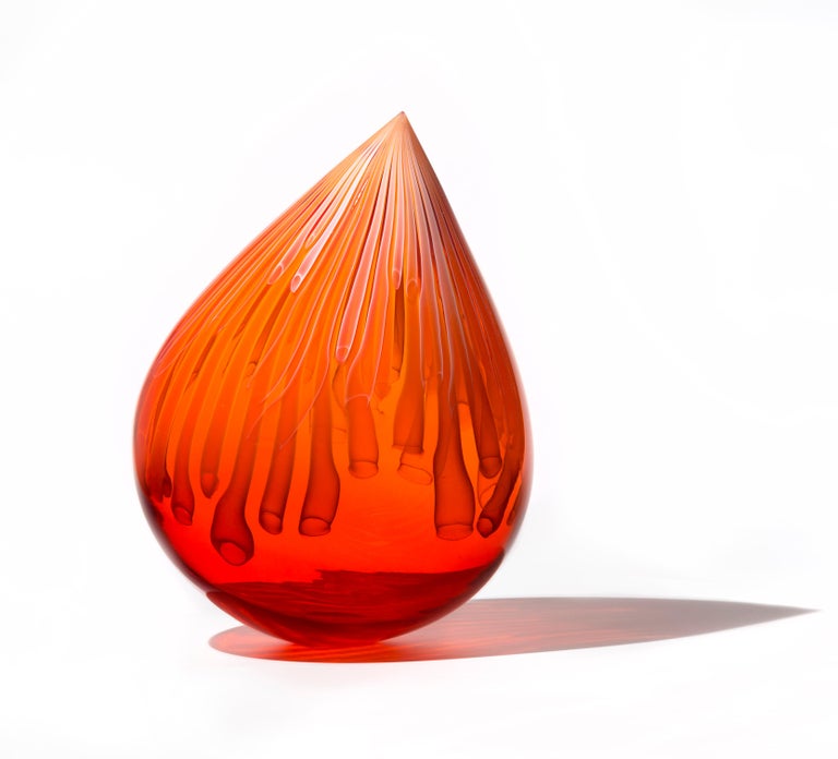 Nancy Callan - "Carmine Anemone Droplet" Contemporary Blown Glass ...