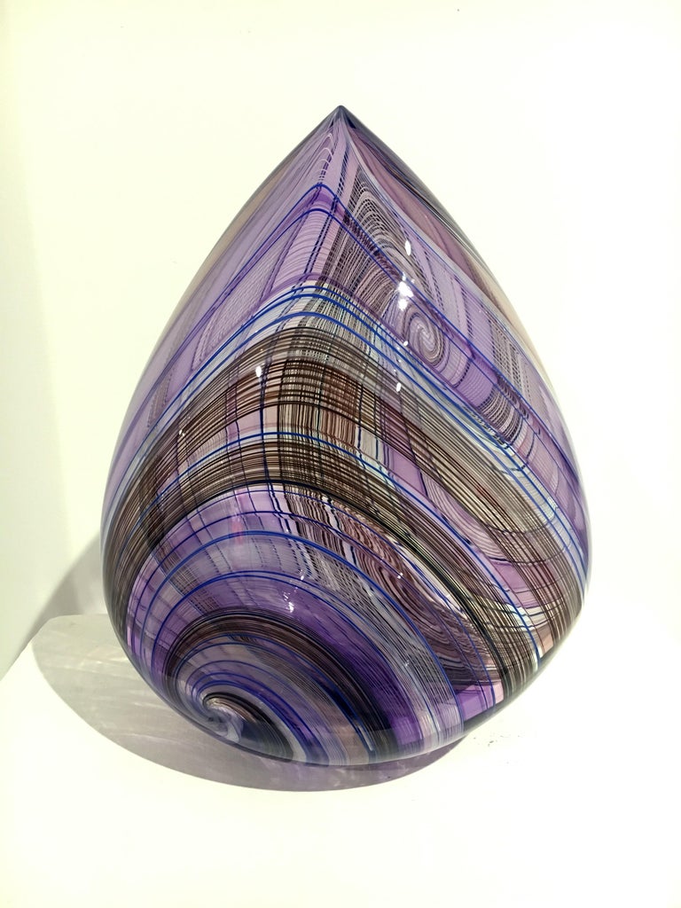 Nancy Callan - Violet Clovis, Contemporary Blown Glass Sculpture with ...
