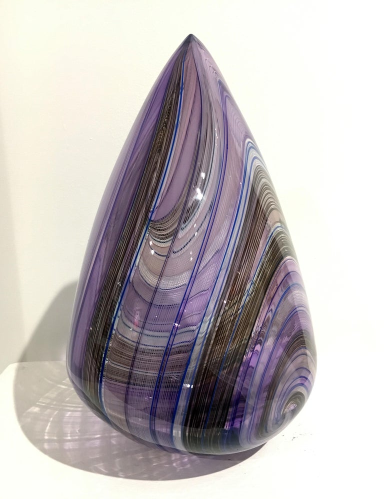 Nancy Callan - Violet Clovis, Contemporary Blown Glass Sculpture with ...