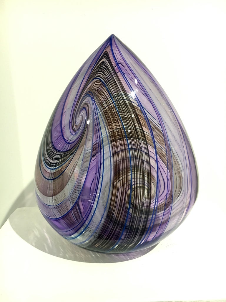Nancy Callan - Violet Clovis, Contemporary Blown Glass Sculpture with ...
