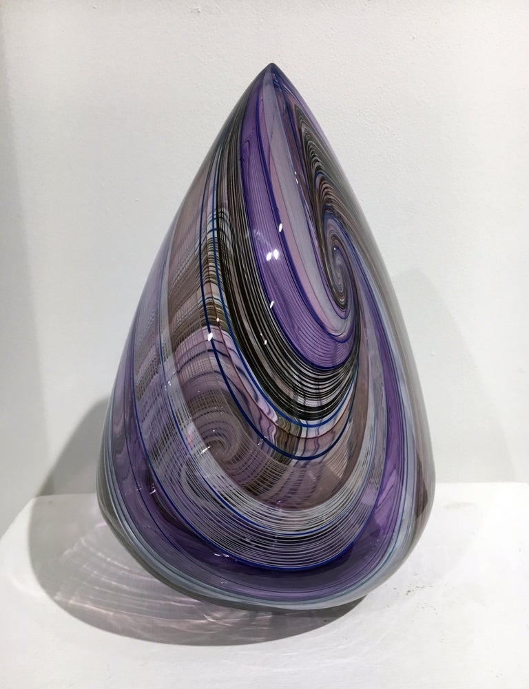 Nancy Callan - Violet Clovis, Contemporary Blown Glass Sculpture with ...