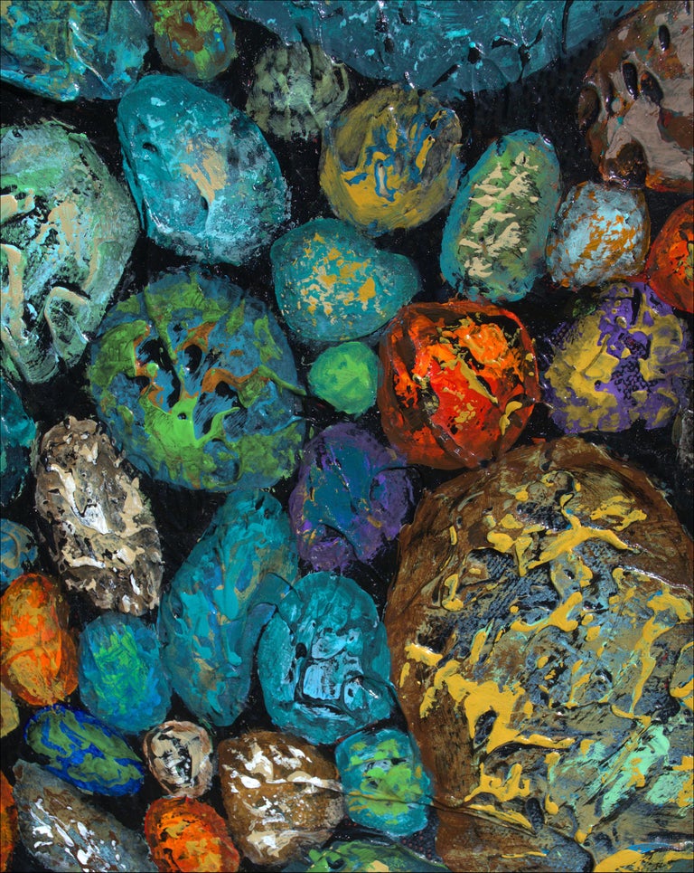 Nancy Eckels - "Fancy River Rocks" Mixed Media abstract with textural ...