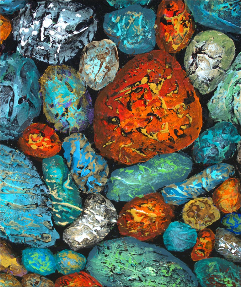 Nancy Eckels - "Fancy River Rocks" Mixed Media abstract with textural ...