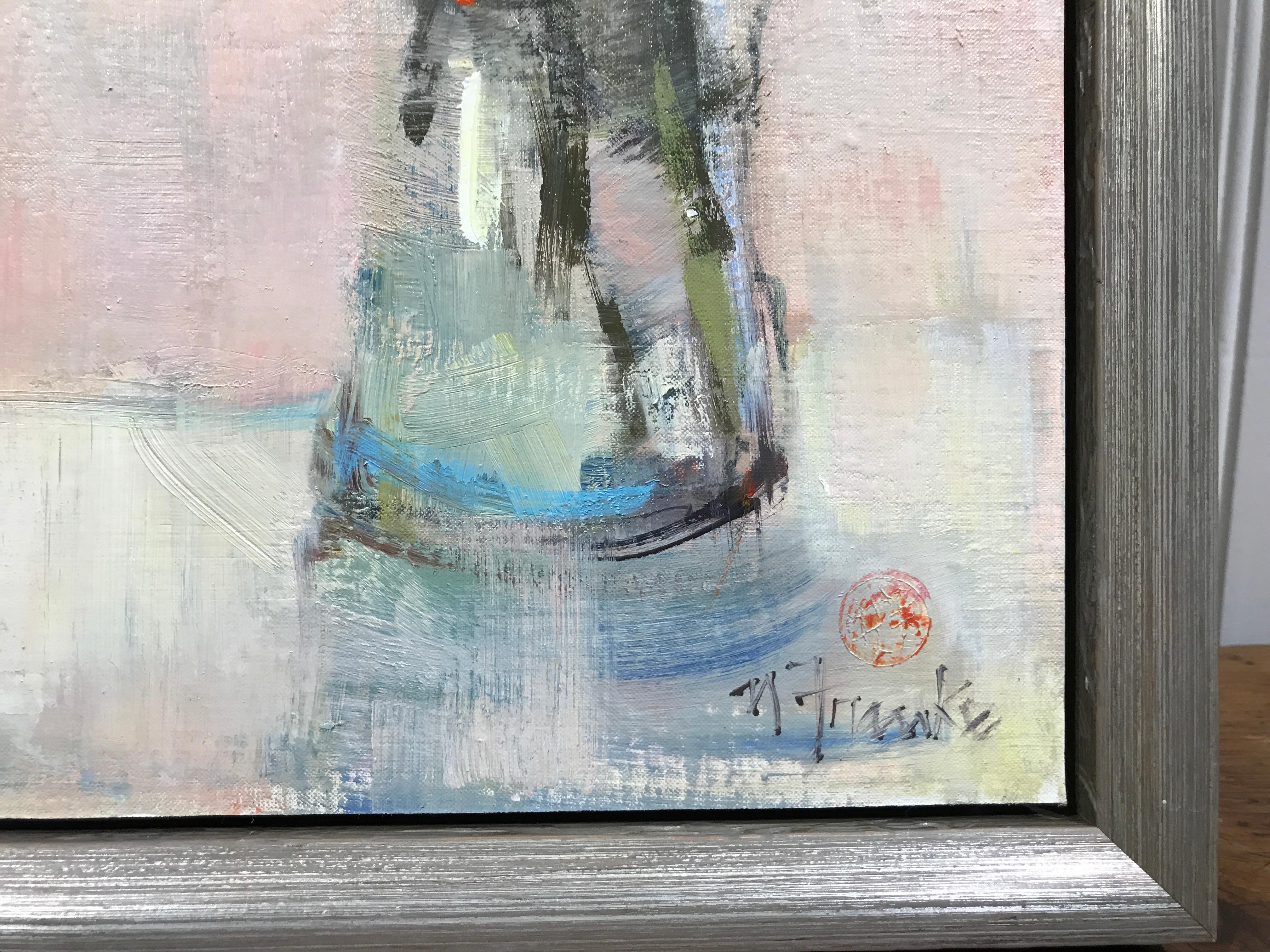 Nancy Franke - Ivory Roses, Nancy Franke Framed 2018 Impressionist Oil ...