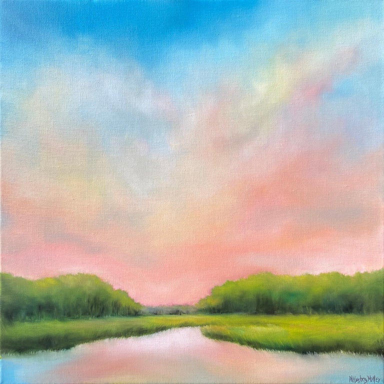 Nancy Hughes Miller - Morning Marsh Glow, Oil Painting For Sale at 1stDibs