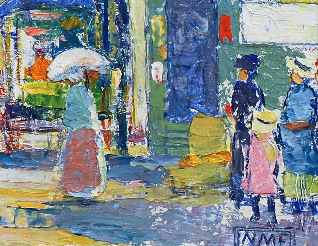 Nancy Maybin Ferguson - Market Day, American Impressionist Street Scene ...